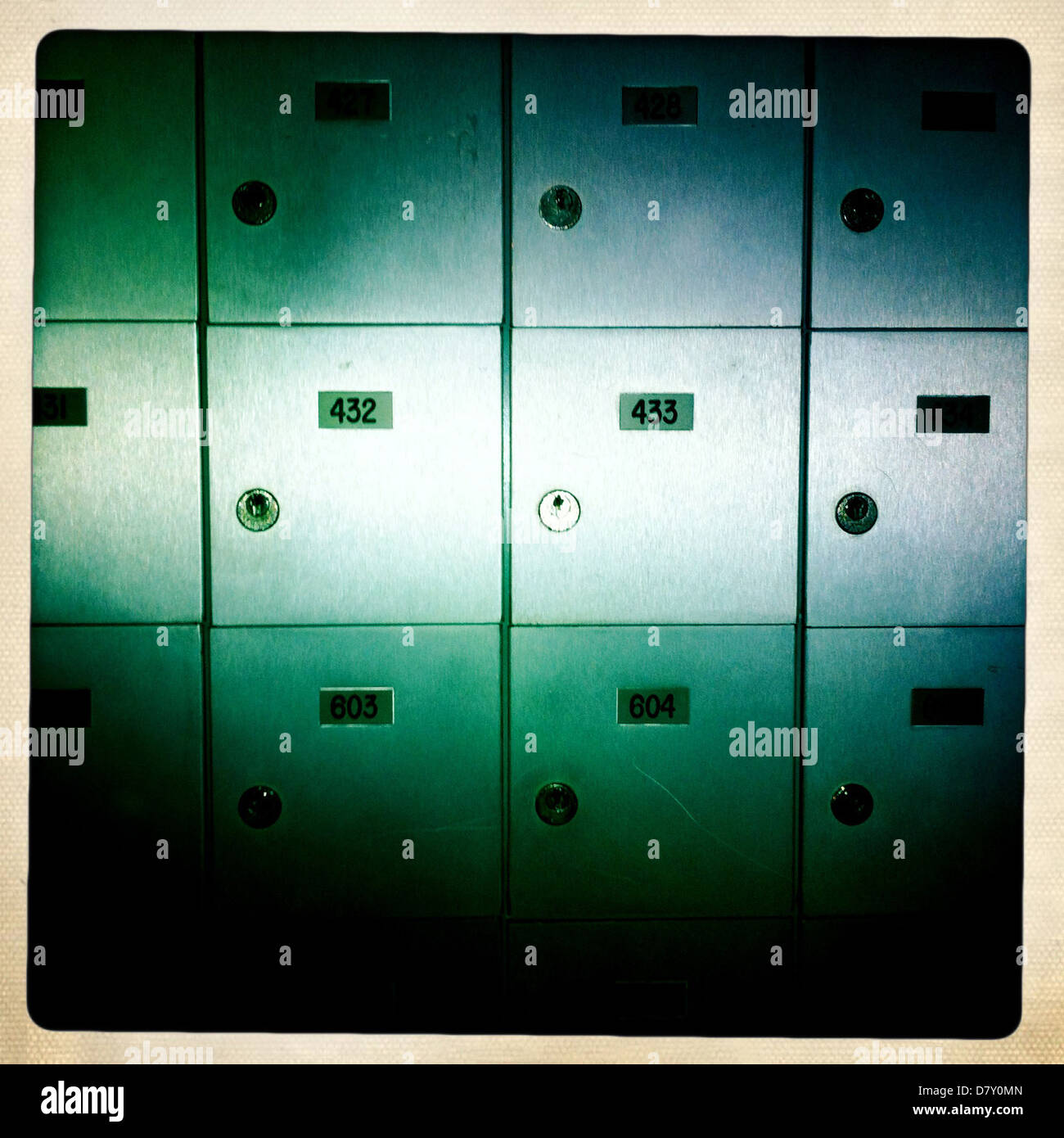 Close up of wall of lockers Stock Photo - Alamy