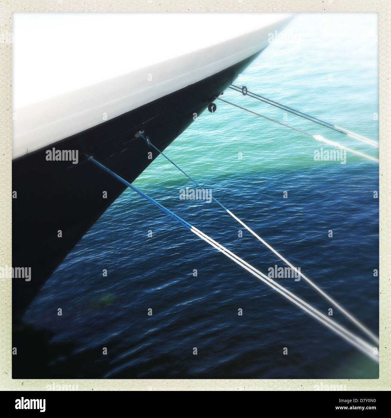 Close up of anchor ropes on boat Stock Photo - Alamy