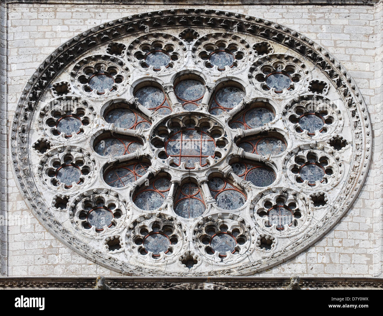 a gothic rose window of Chartes cathedral, France Stock Photo - Alamy