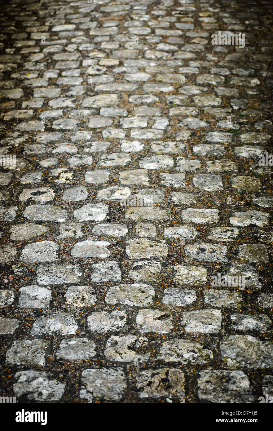Ancient stone road in Chartre Stock Photo - Alamy