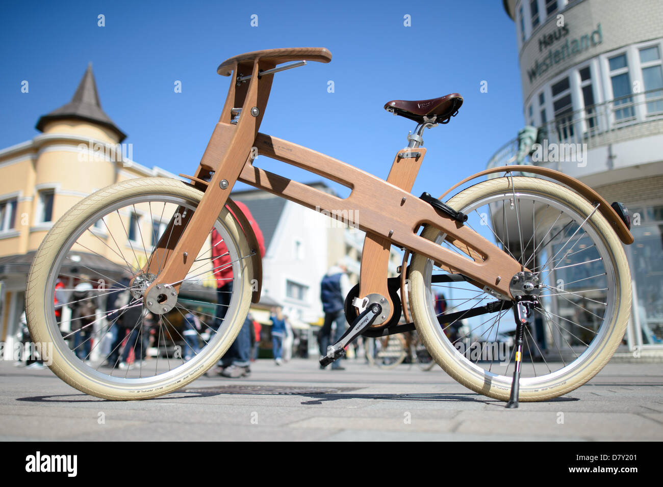 A wooden bicycle "Bough Bike" on Sylt, on 09.05.2013 Stock Photo - Alamy