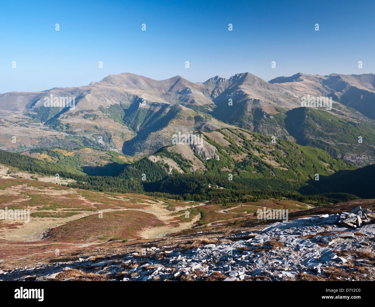 A view to Vrtop and Kobilica, peaks in the Sar Planina mountain range ...