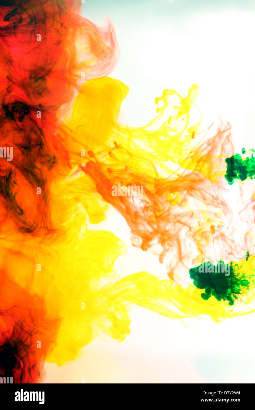 Mix color Smoke caused by water color Stock Photo - Alamy