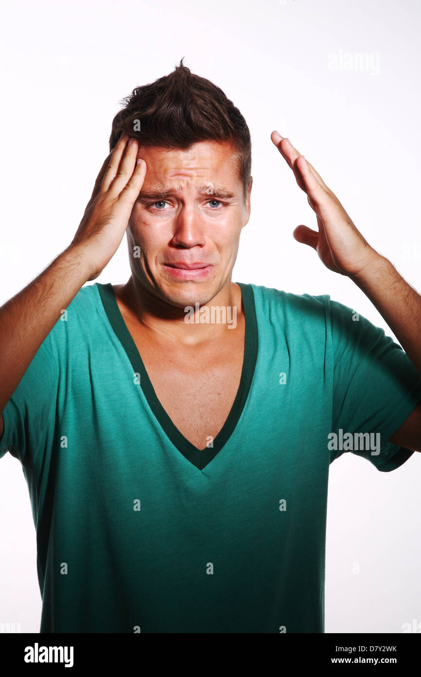 man with headache Stock Photo - Alamy