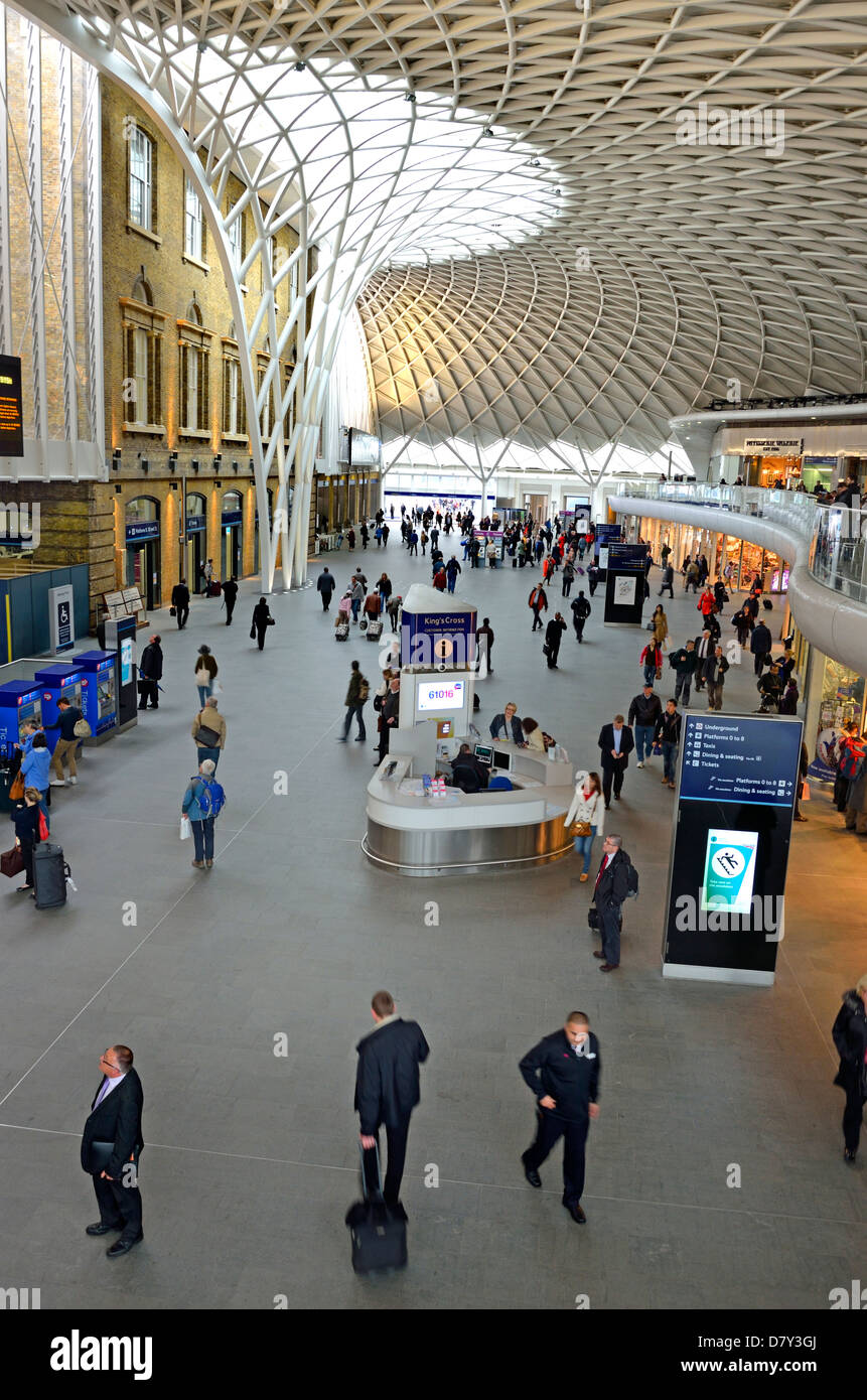 London, England, UK. Kings Cross Station interior. Re-designed ...