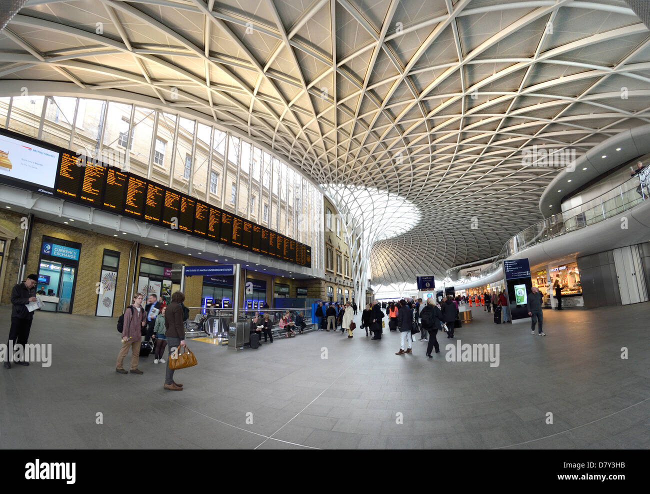 London, England, UK. Kings Cross Station interior. Re-designed ...