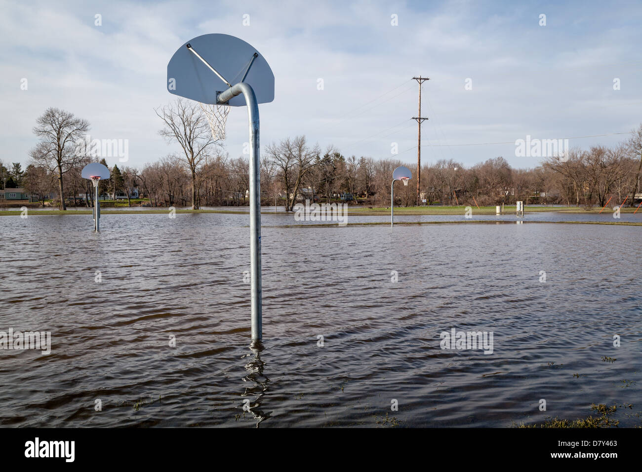 Rock River overflows and floods a park Stock Photo - Alamy