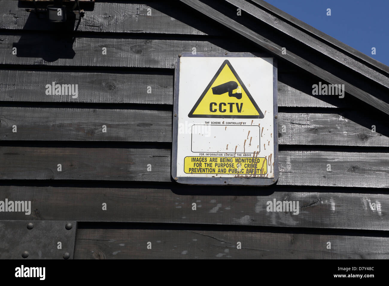 cctv warning sign Stock Photo - Alamy