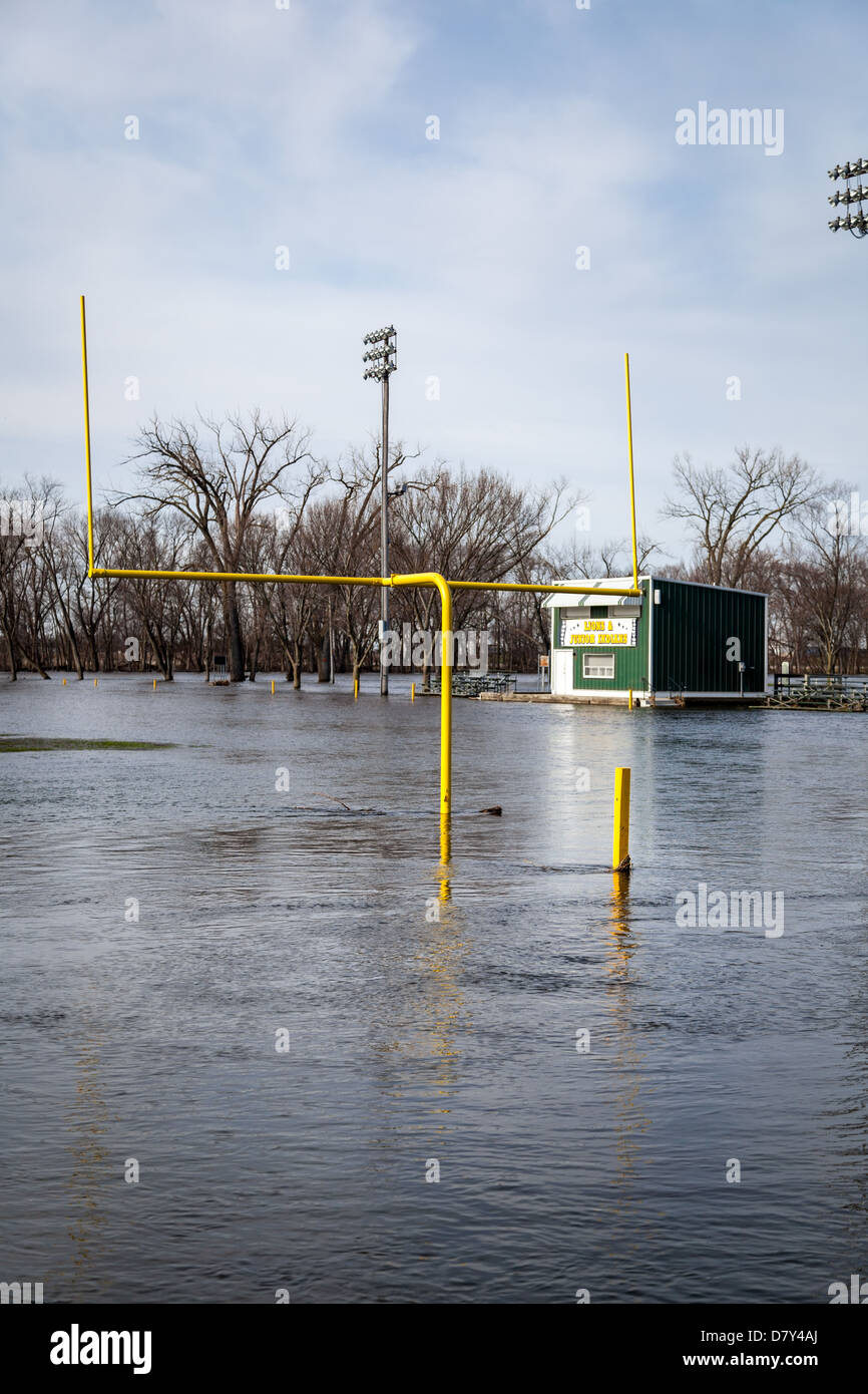 Rock River overflows and floods a football field Stock Photo - Alamy