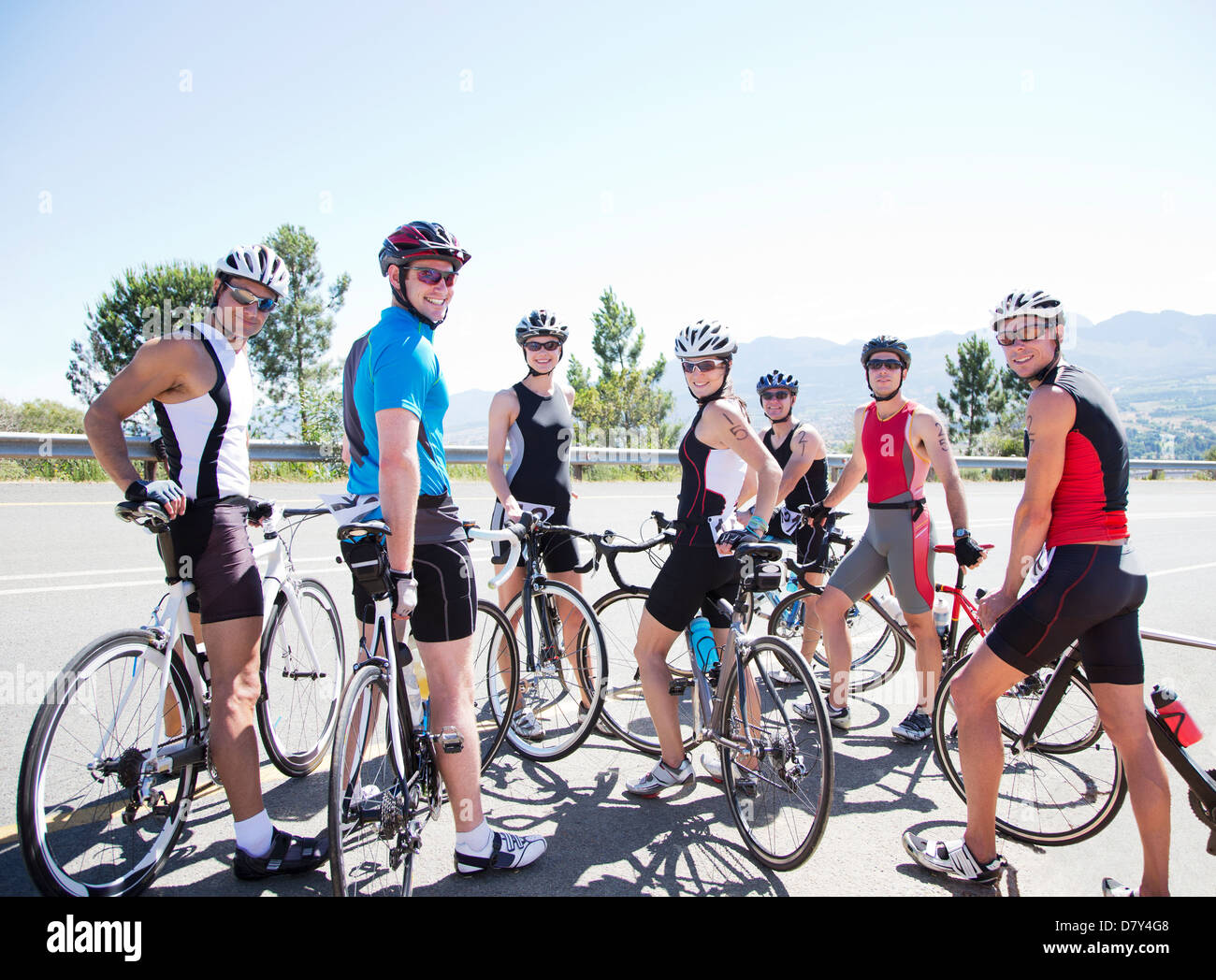 Smiling man standing on roadside hi-res stock photography and images ...