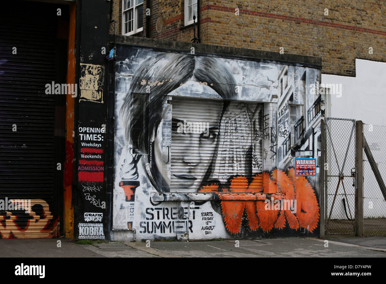 Graffiti Face spray painted on a derelict building Stock Photo - Alamy