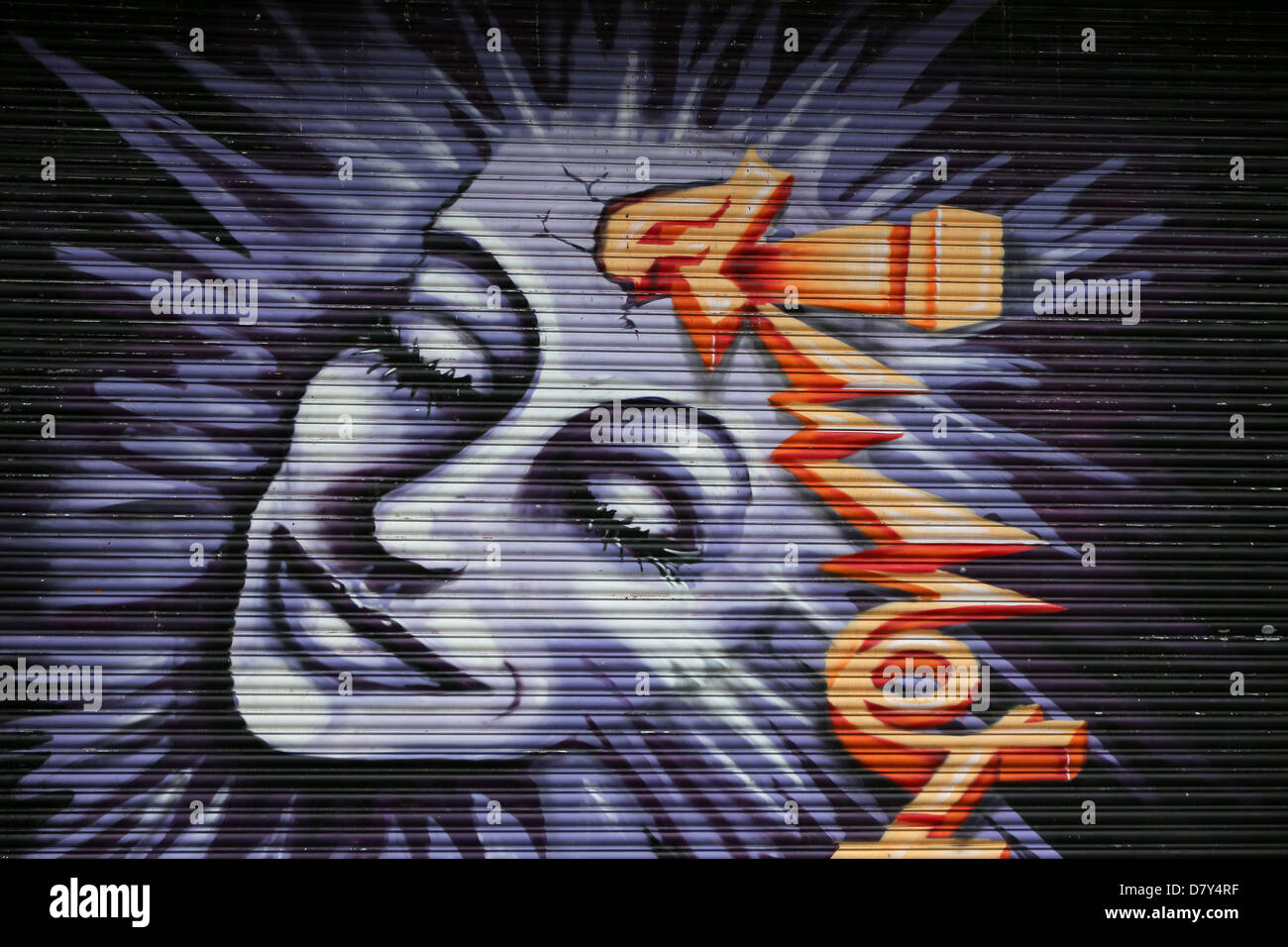 Graffiti Face spray painted on a derelict building Stock Photo - Alamy