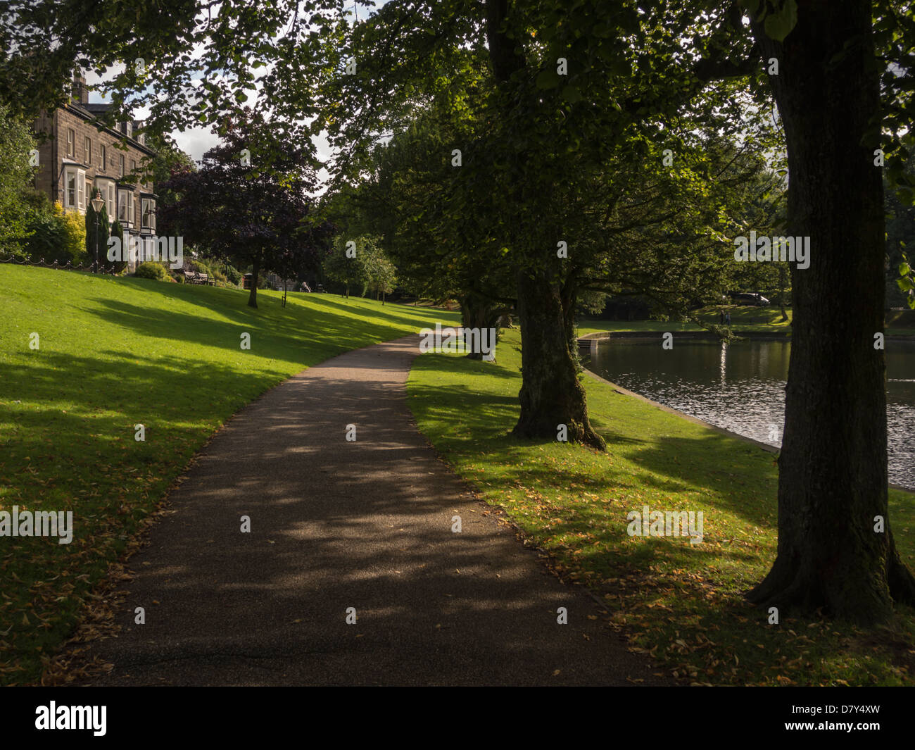 The Victorian gardens and Pavilion buildings int he Spa town of Buxton ...
