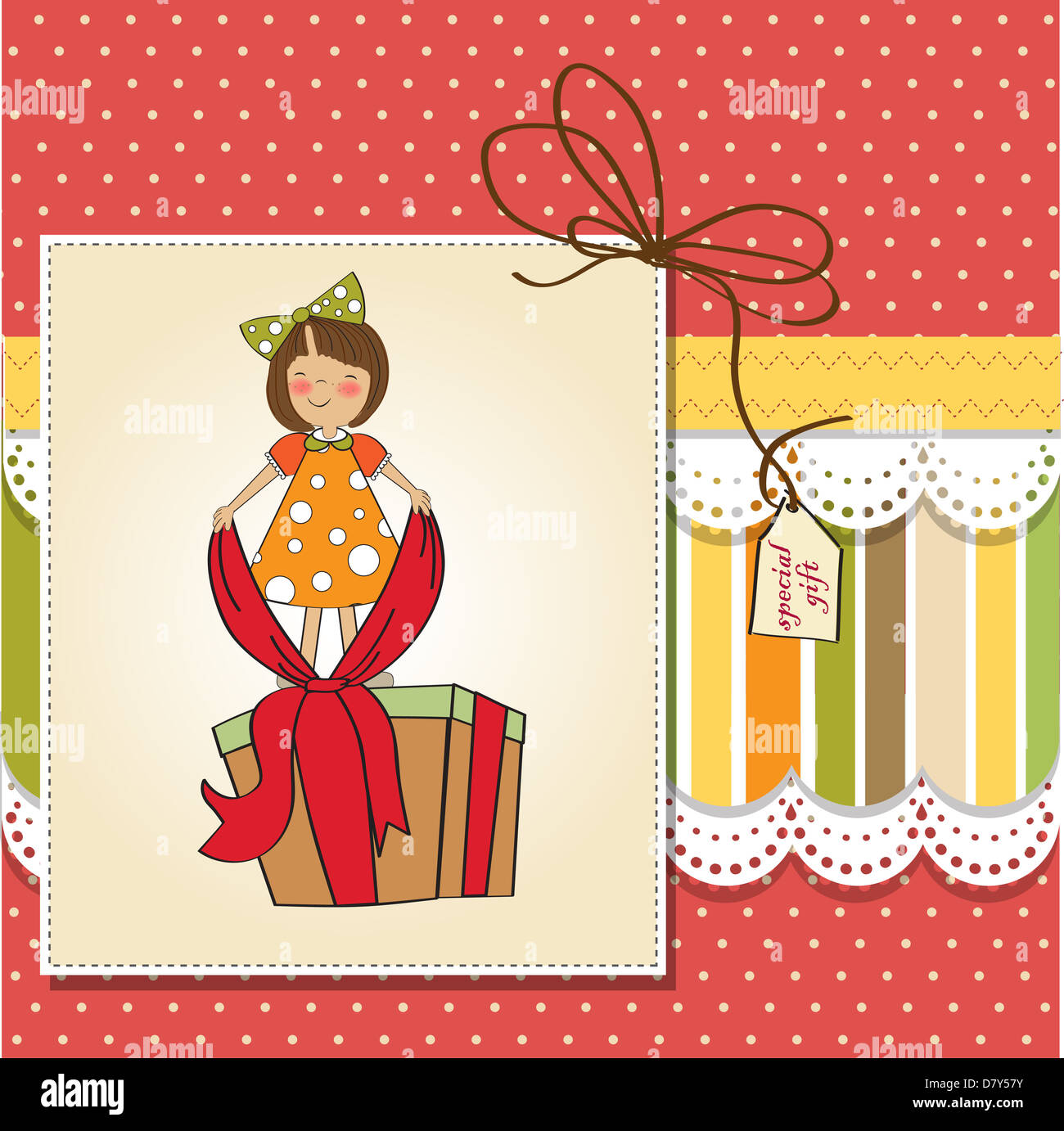a nice girl with a big gift box Stock Photo - Alamy