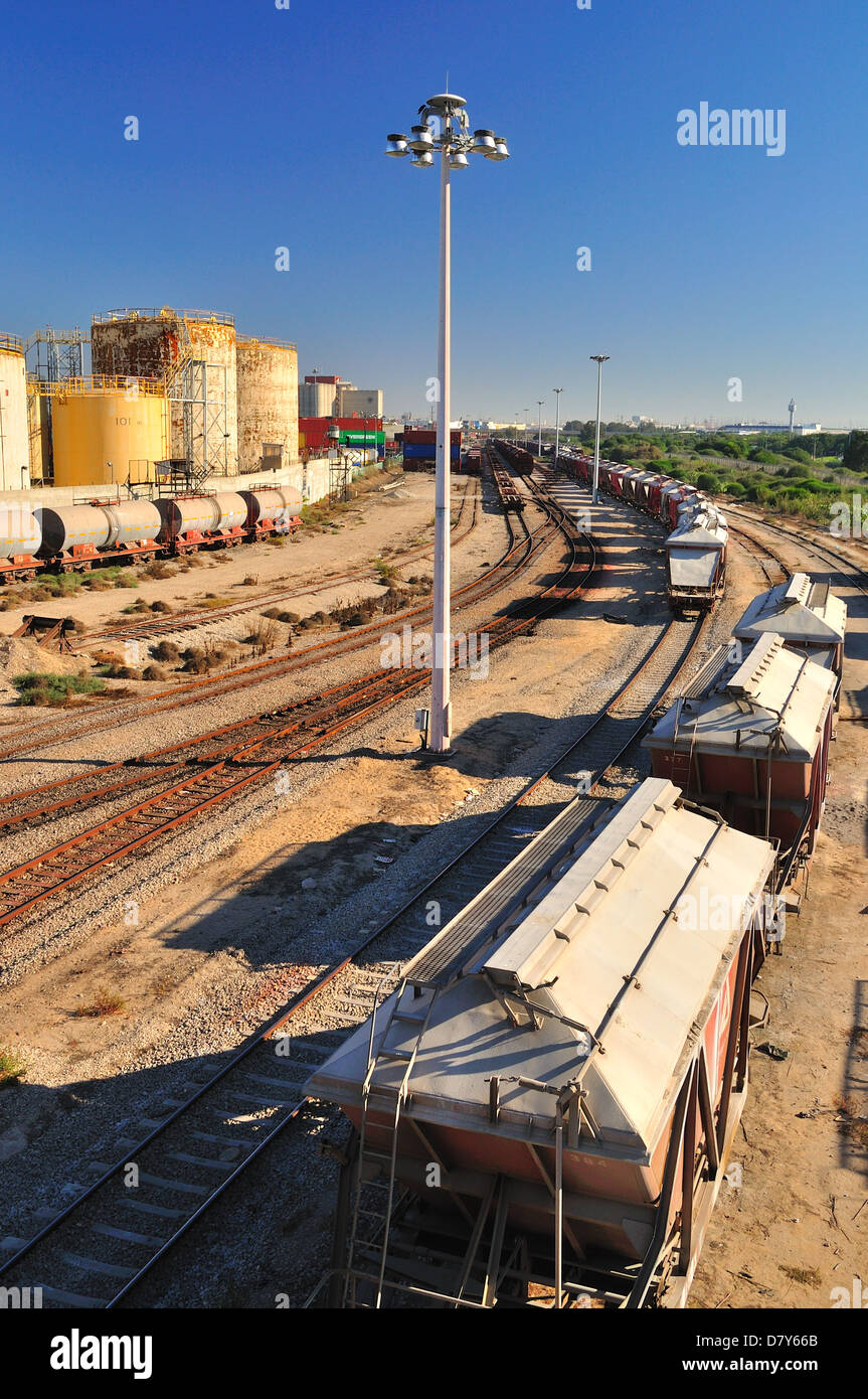 Industrial trains at the railway station Stock Photo - Alamy