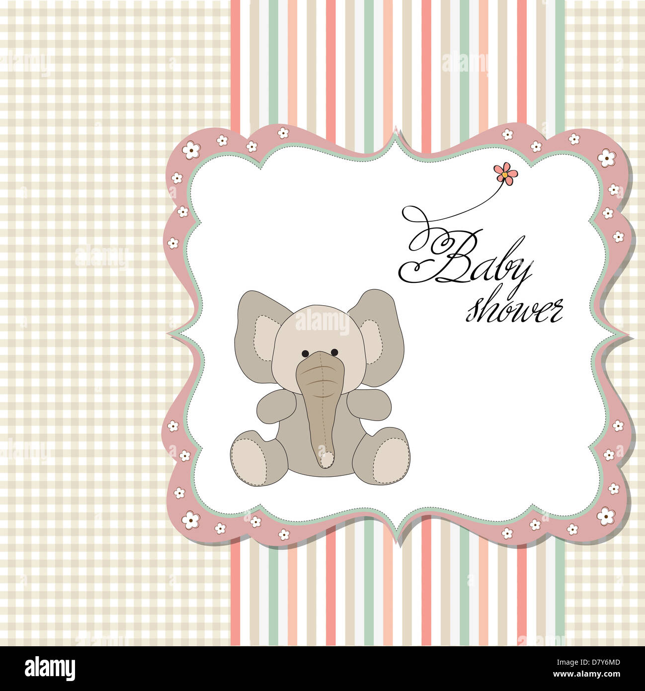 romantic baby girl announcement card Stock Photo - Alamy