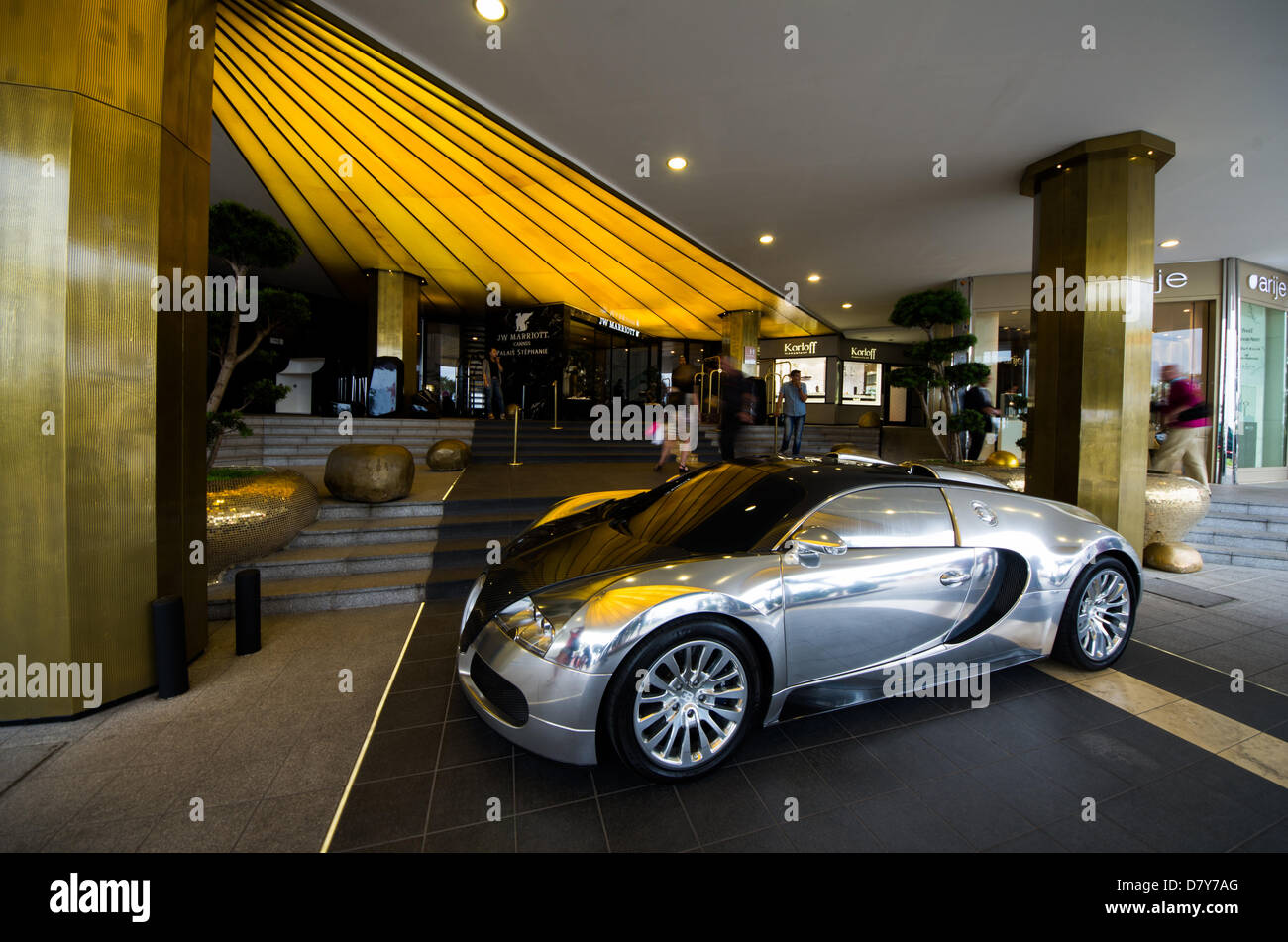 CANNES, FRANCE. MAY 14th 2013. Shiny bugatti vyron, the fastest car in ...