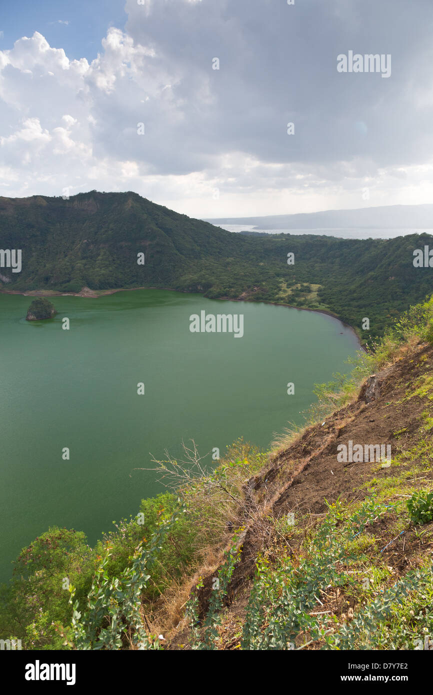 View over the Crater Lake of the Volcano Taal in the Philippines Stock ...