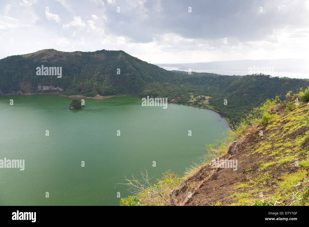 View over the Crater Lake of the Volcano Taal in the Philippines Stock ...