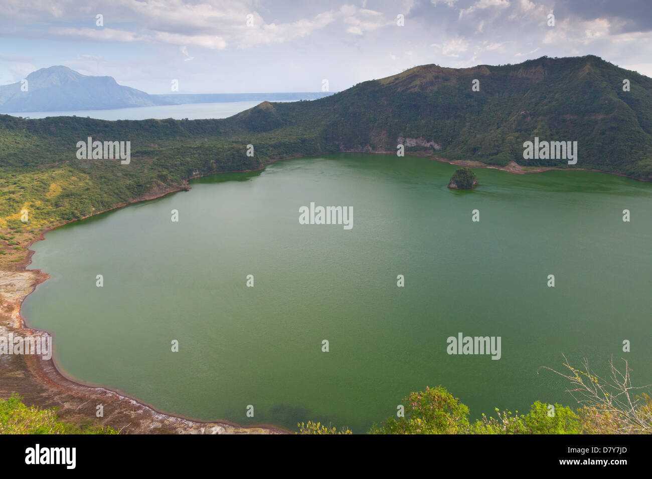 View over the Crater Lake of the Volcano Taal in the Philippines Stock ...