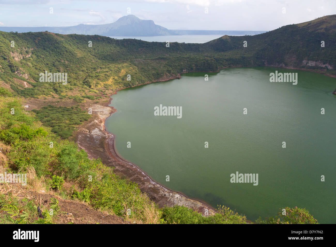 View over the Crater Lake of the Volcano Taal in the Philippines Stock ...