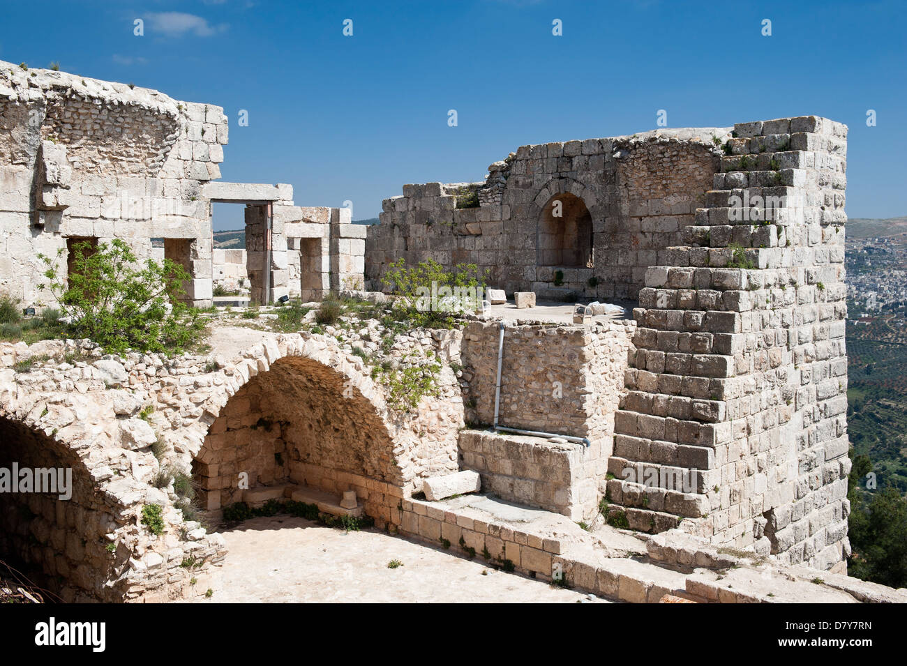 Ruins of crusader castle, Ajlun, Jordan Stock Photo - Alamy