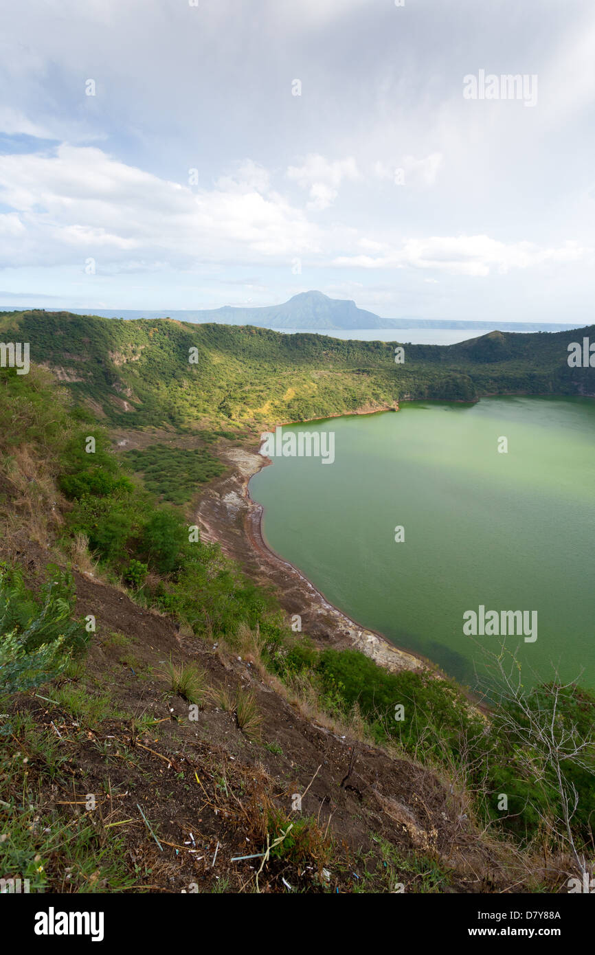 View over the Crater Lake of the Volcano Taal in the Philippines Stock ...
