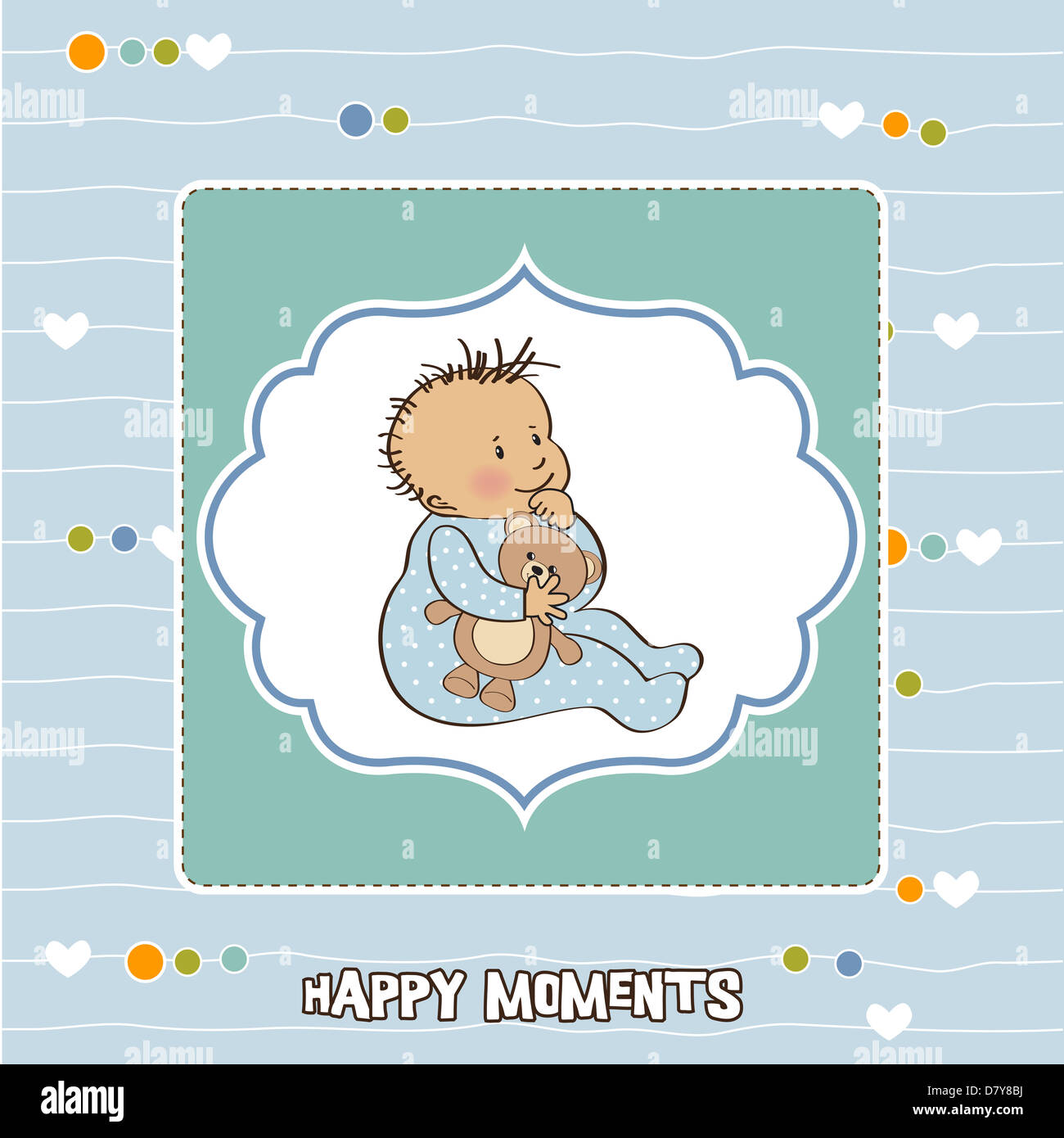 romantic baby boy shower card Stock Photo - Alamy