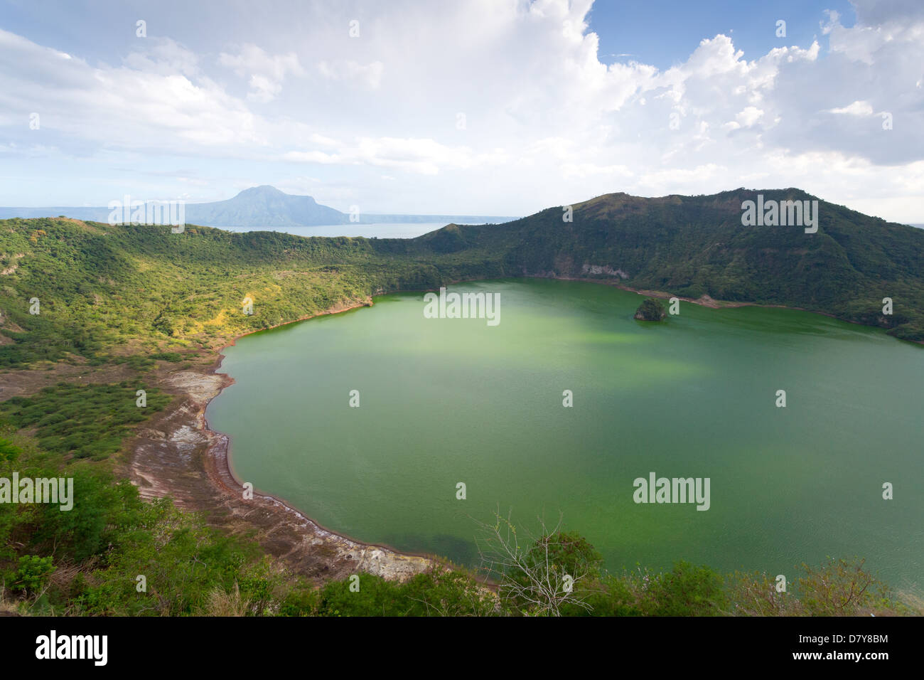 View over the Crater Lake of the Volcano Taal in the Philippines Stock ...