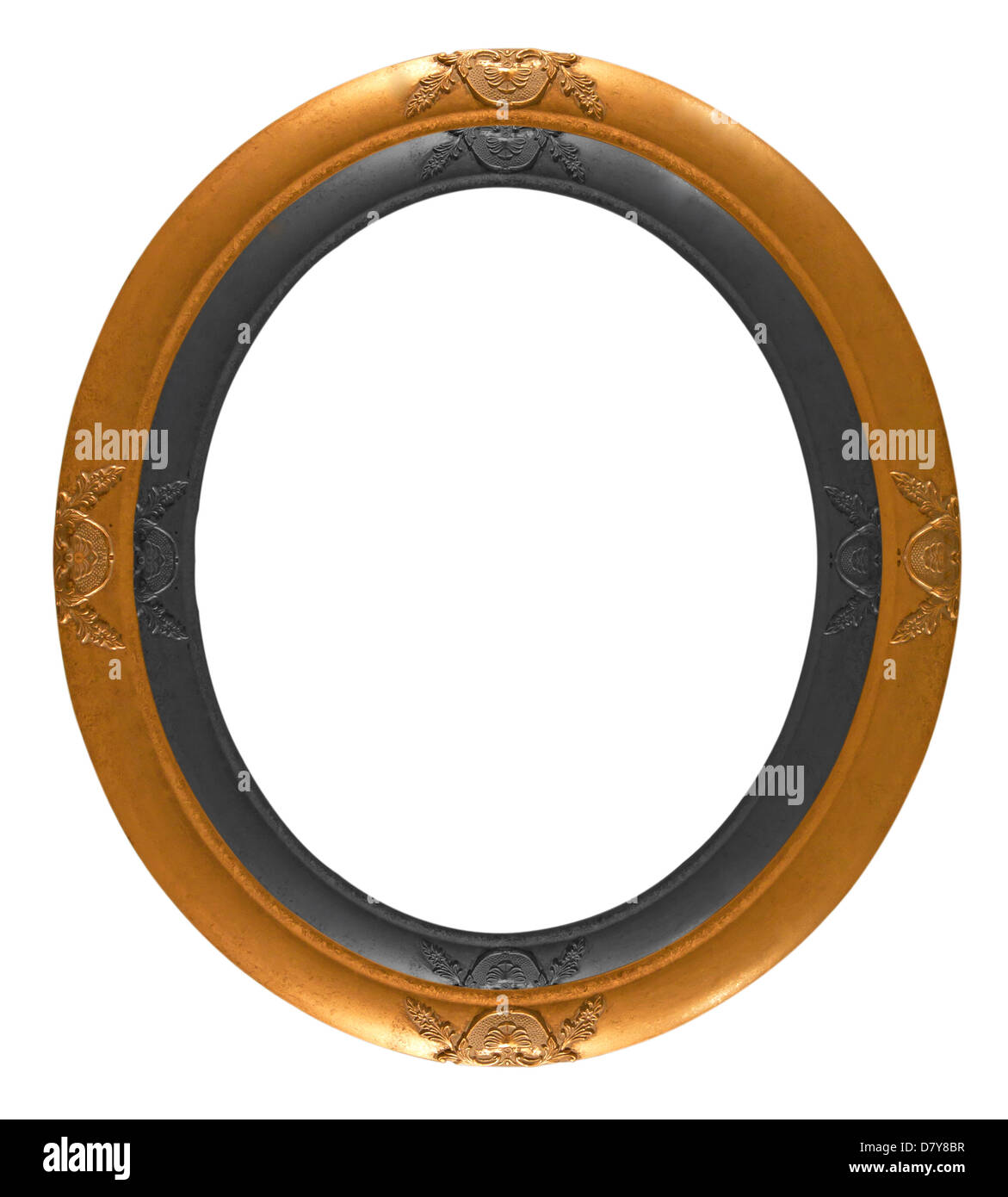 Old antique gold frame teak white background Stock Photo - Alamy