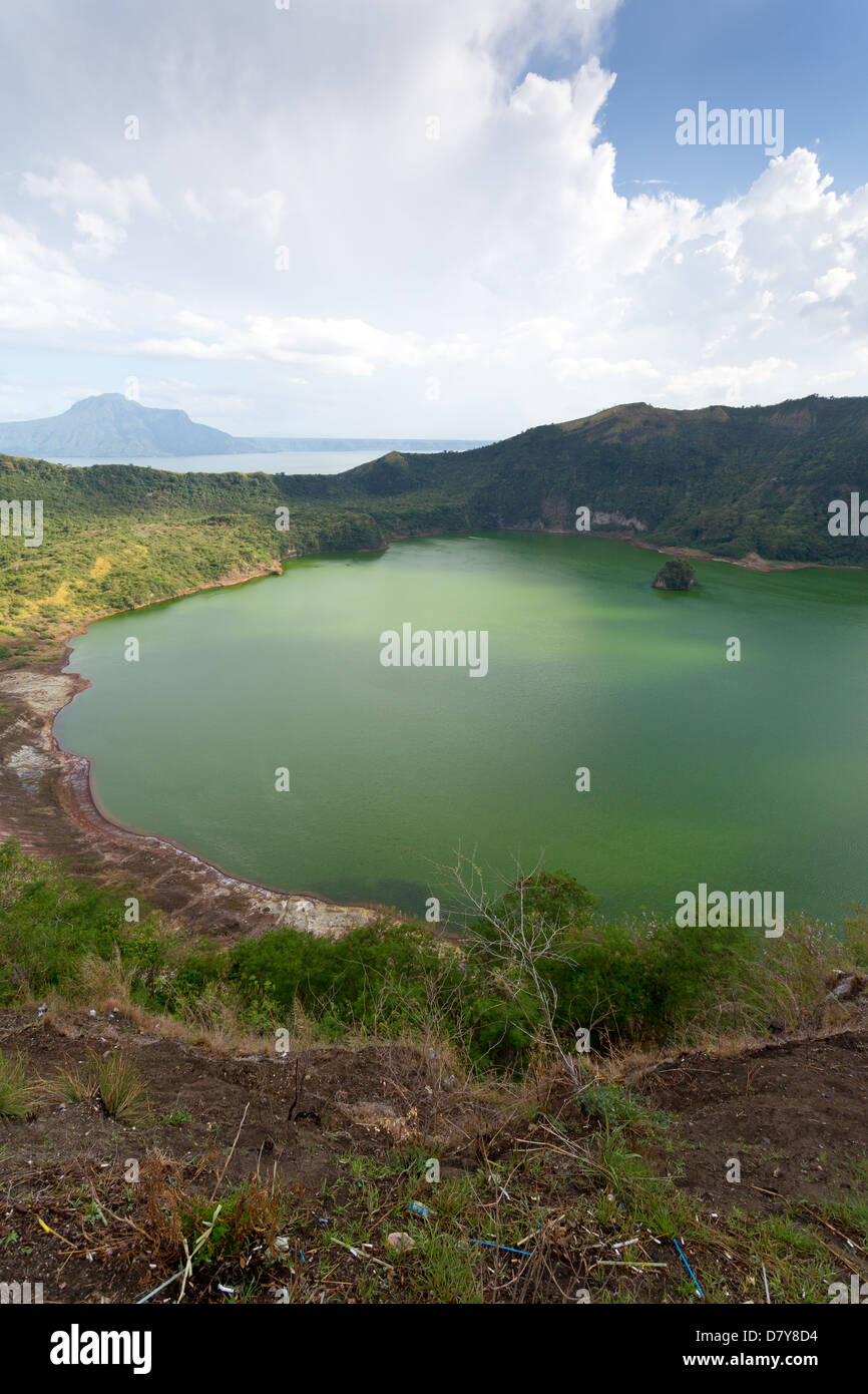 View over the Crater Lake of the Volcano Taal in the Philippines Stock ...