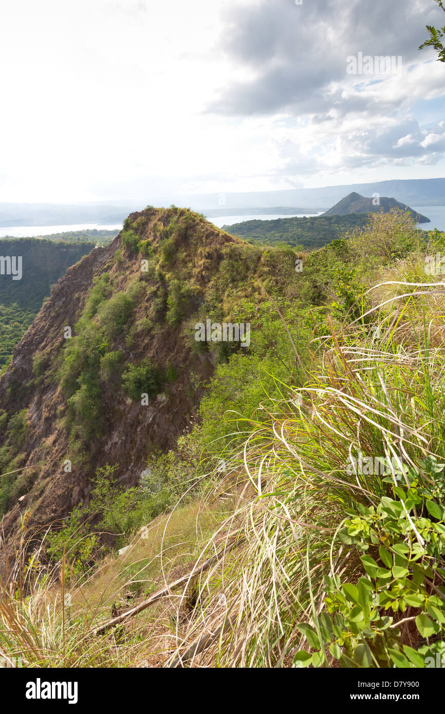 Scenery on Top of the Volcano Taal in the Philippines Stock Photo - Alamy