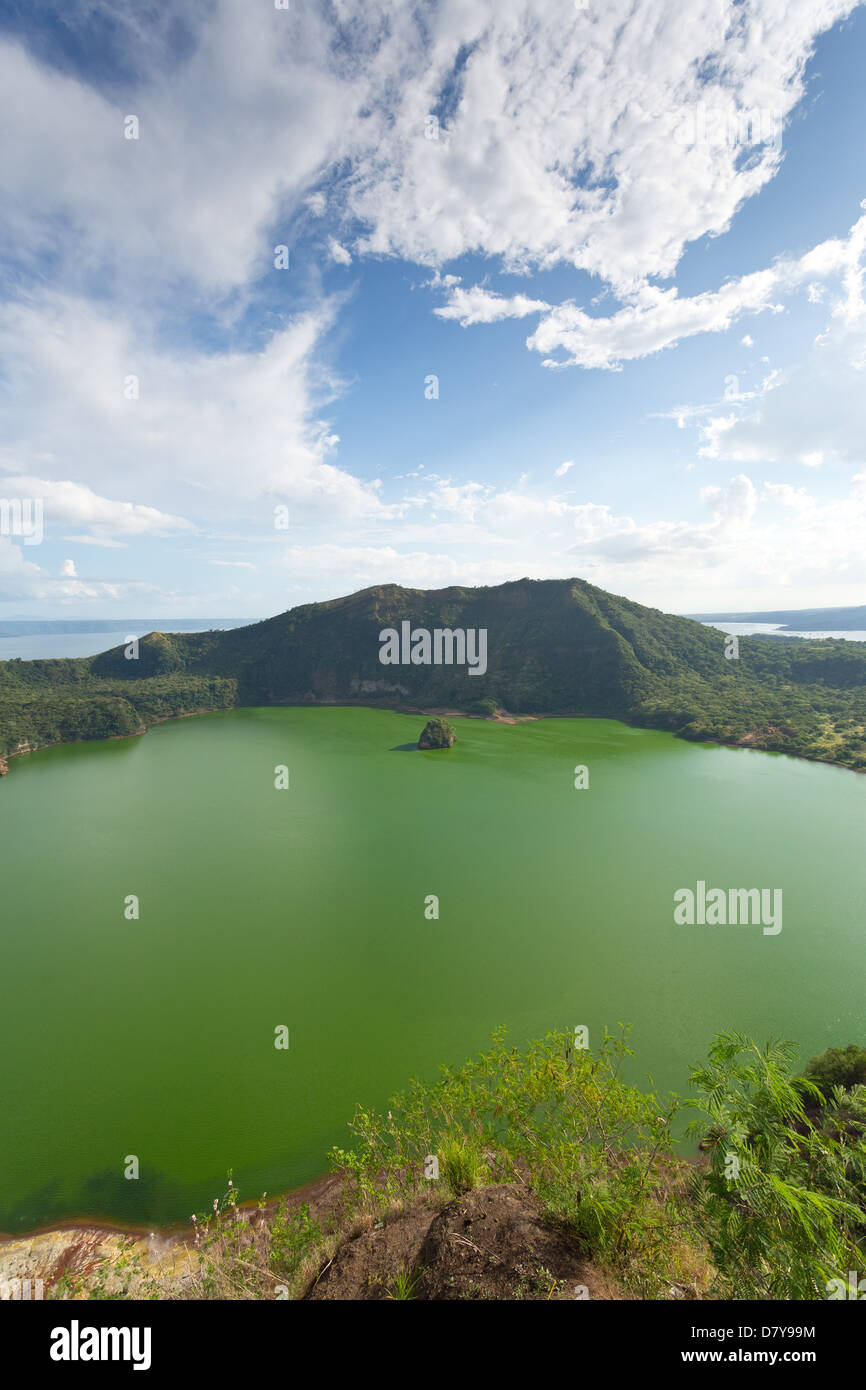 View over the Crater Lake of the Volcano Taal in the Philippines Stock ...