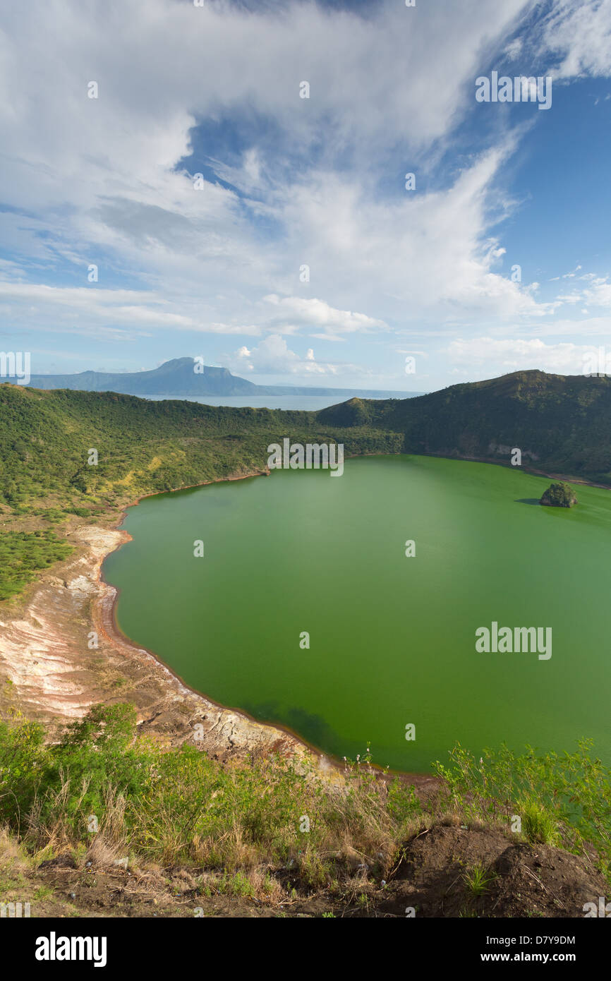 View over the Crater Lake of the Volcano Taal in the Philippines Stock ...