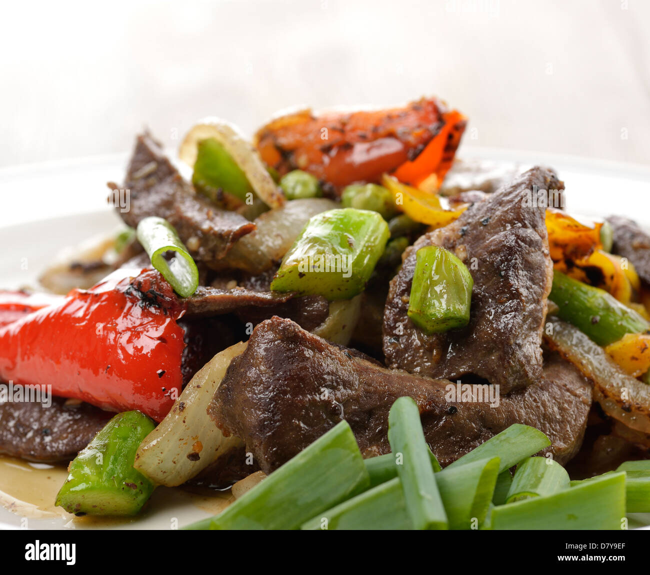 Beef Meat With Vegetables,Close Up Stock Photo - Alamy