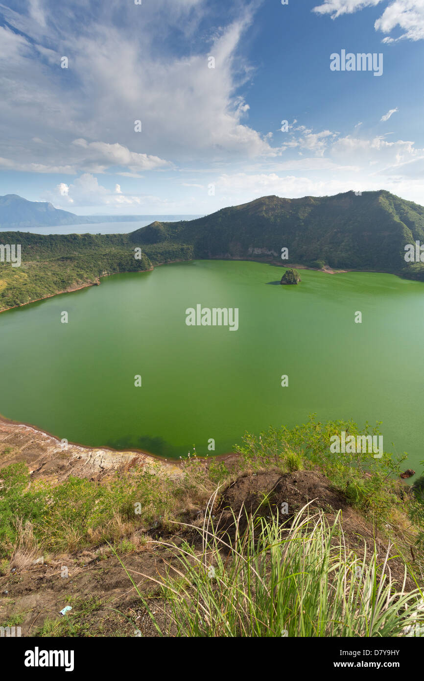 View over the Crater Lake of the Volcano Taal in the Philippines Stock ...