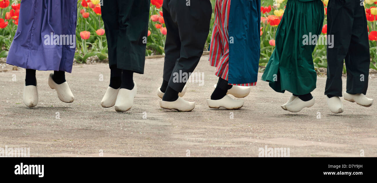 Dutch Dancers With Wooden Shoes On Stock Photo - Alamy