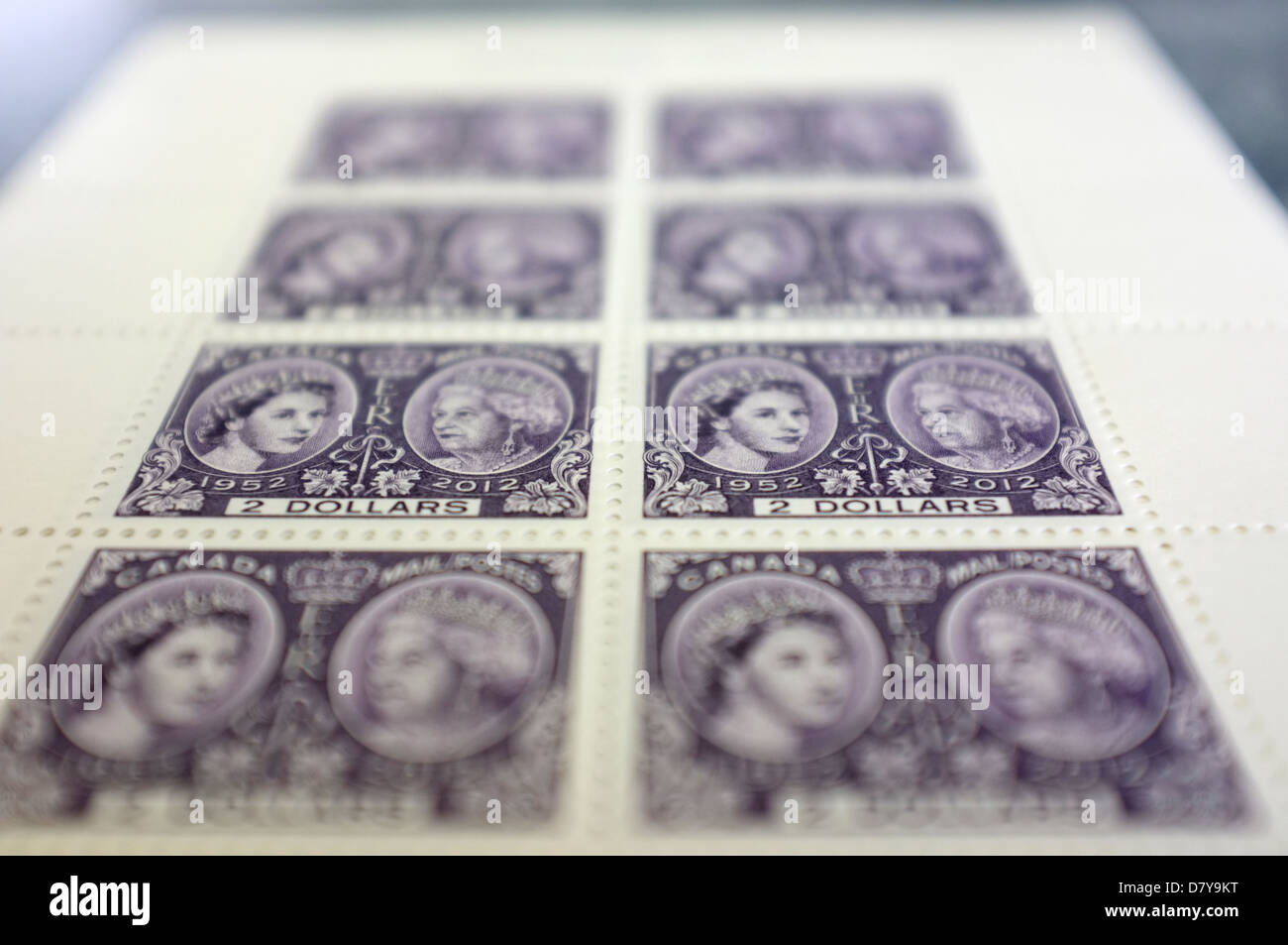 The two dollar stamp of Queen Elizabeth II is a part of the Diamond ...