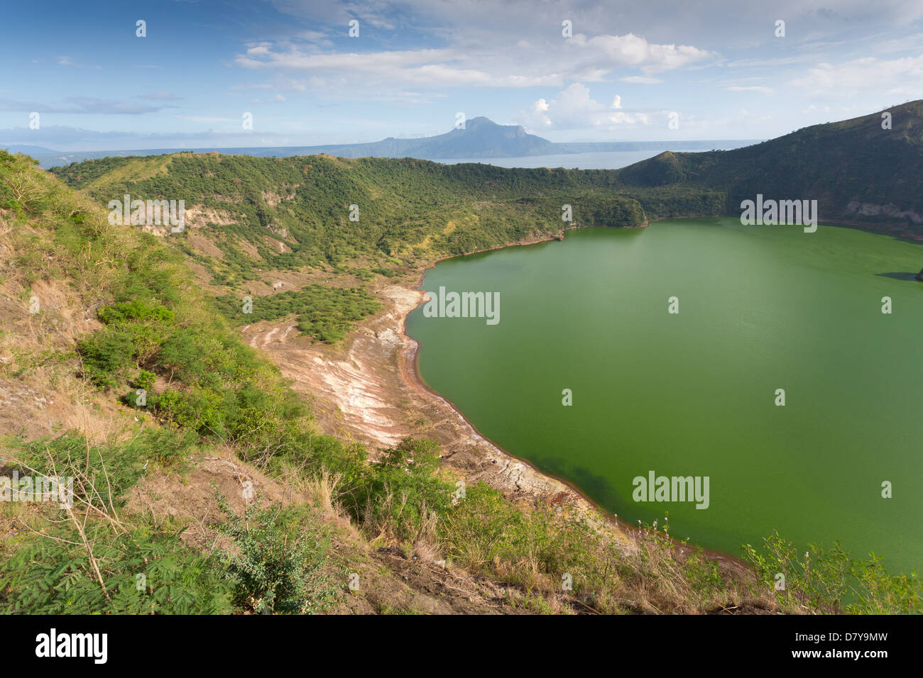View over the Crater Lake of the Volcano Taal in the Philippines Stock ...