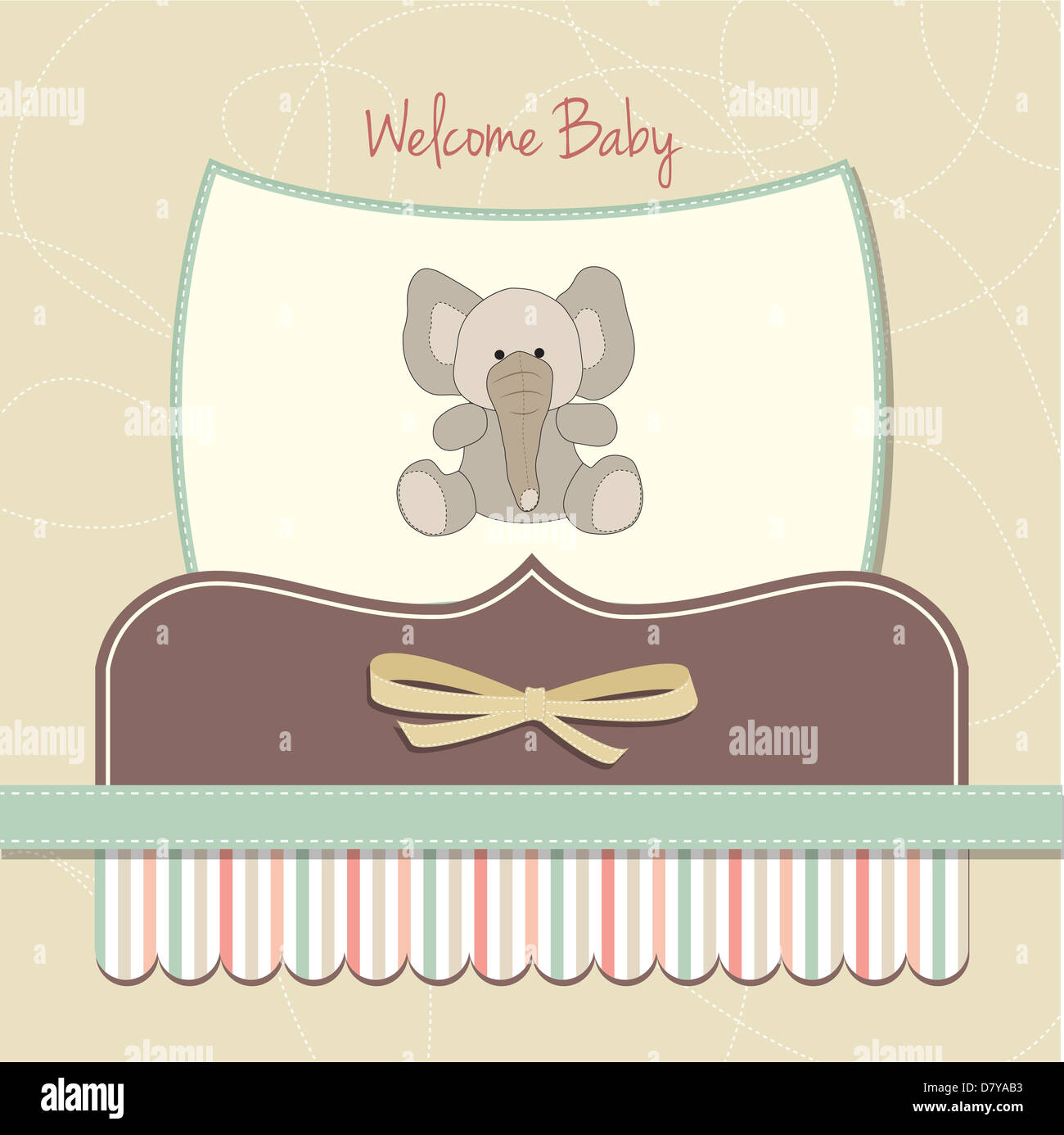 romantic baby girl announcement card Stock Photo - Alamy