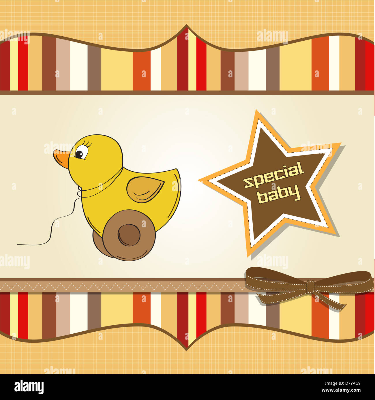 welcome card with duck toy Stock Photo - Alamy