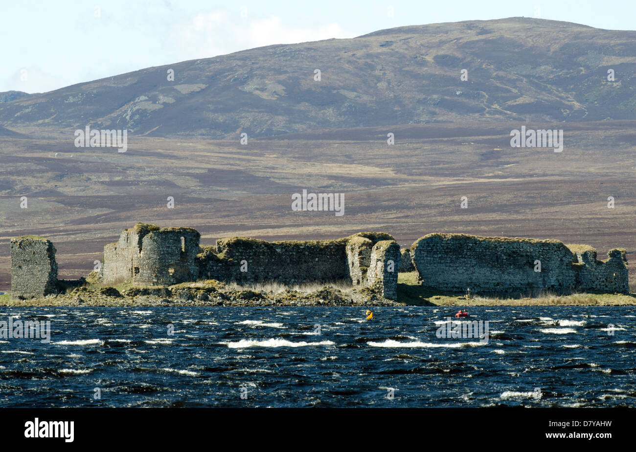 canoeists lochindorb estate castle cairngorms national park highlands ...