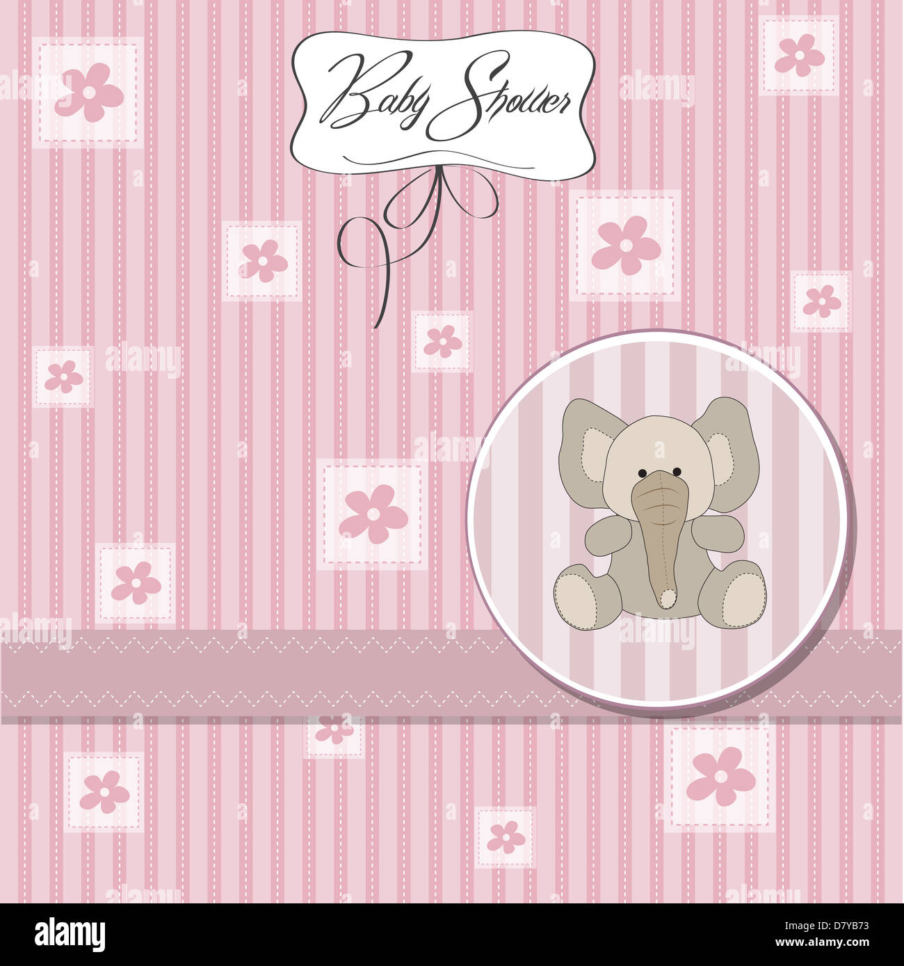 romantic baby girl announcement card Stock Photo - Alamy