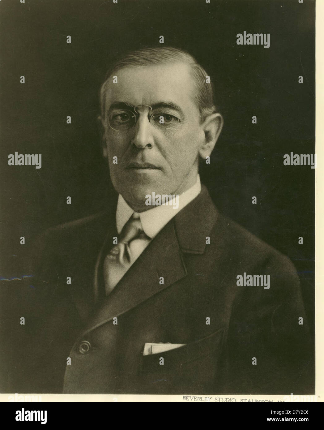 A portrait of Woodrow Wilson, the 28th president of the United States ...