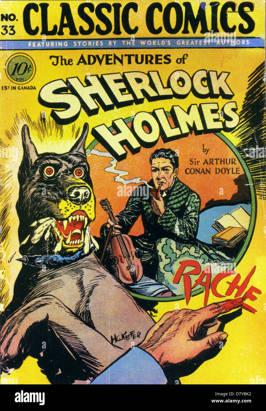 SHERLOCK HOLMES in American Classic Comics edition 1945 Stock Photo - Alamy