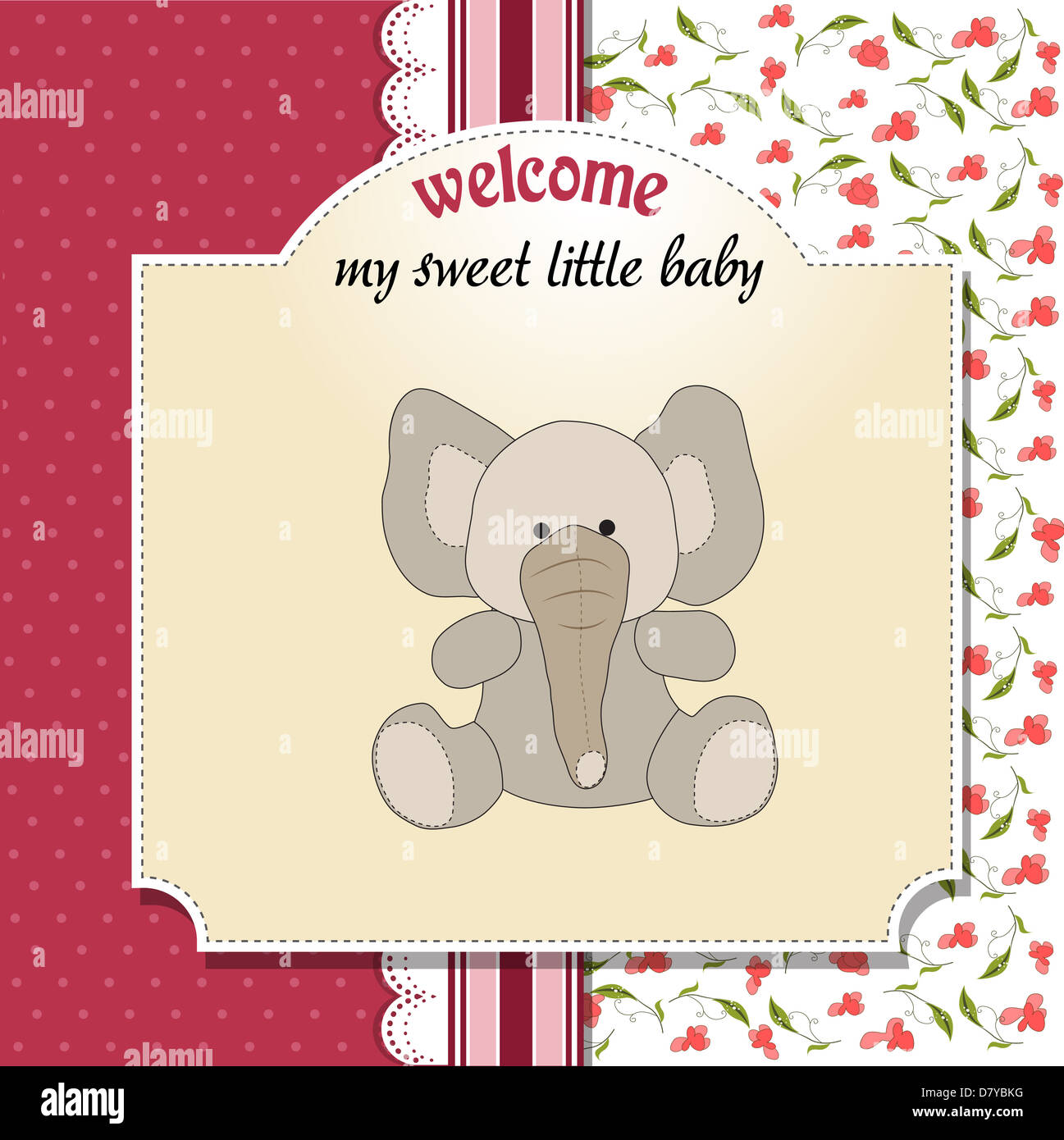 romantic baby girl announcement card Stock Photo - Alamy