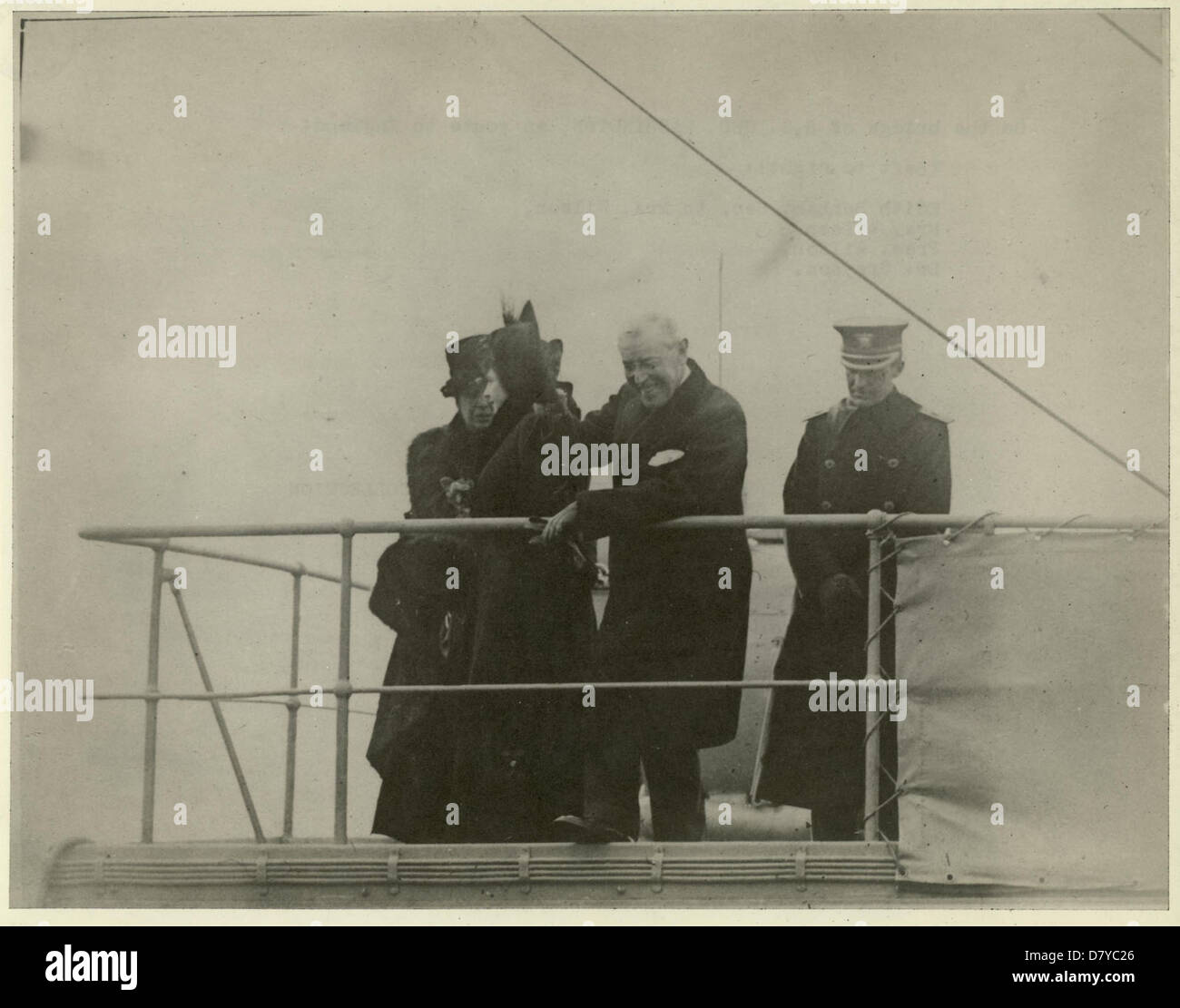A historical photograph of President Woodrow Wilson aboard the U.S.S ...