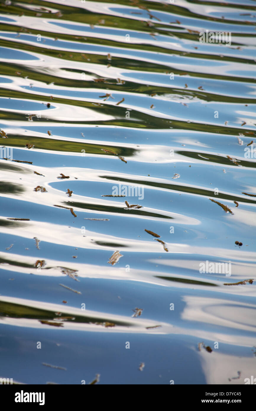abstract patterns of moving water with sky reflected Stock Photo - Alamy