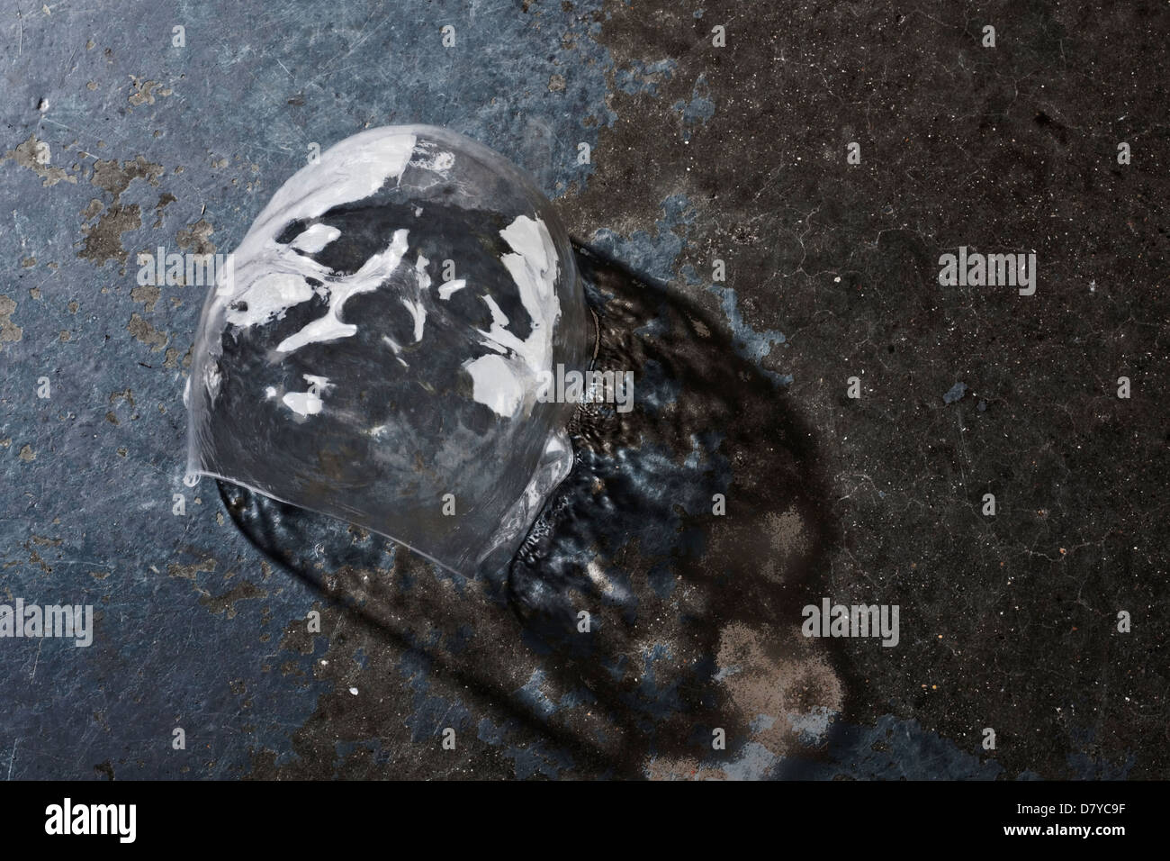 radio therapy mask mould perspex mask lying on floor Stock Photo - Alamy
