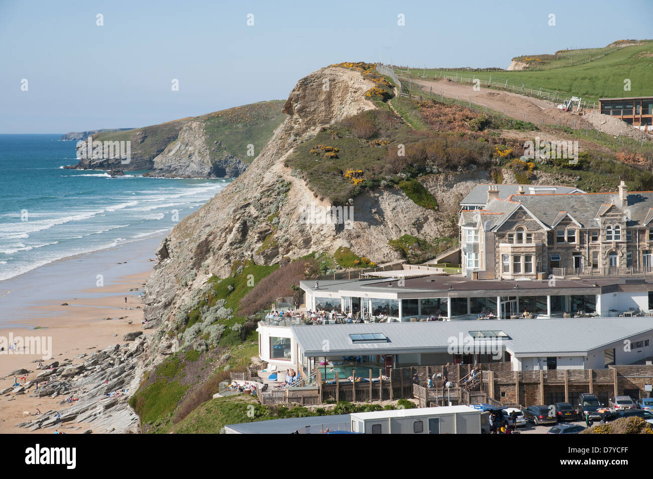 Watergate Bay popular surfing beach at Newquay Cornwall UK Stock Photo ...